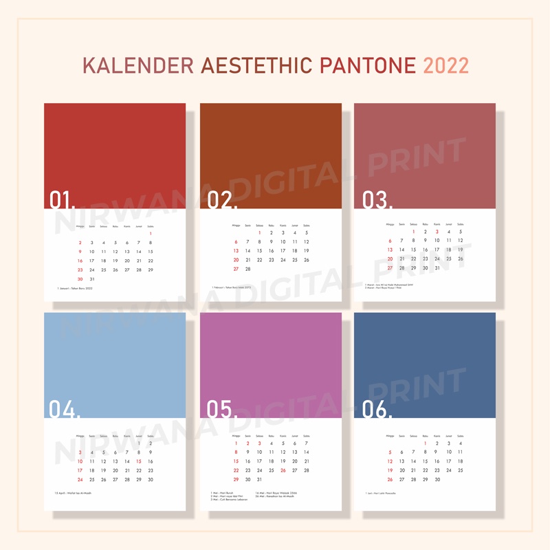 Jual KALENDER MEJA 2026 AESTHETIC DESAIN PANTONE | Shopee Indonesia