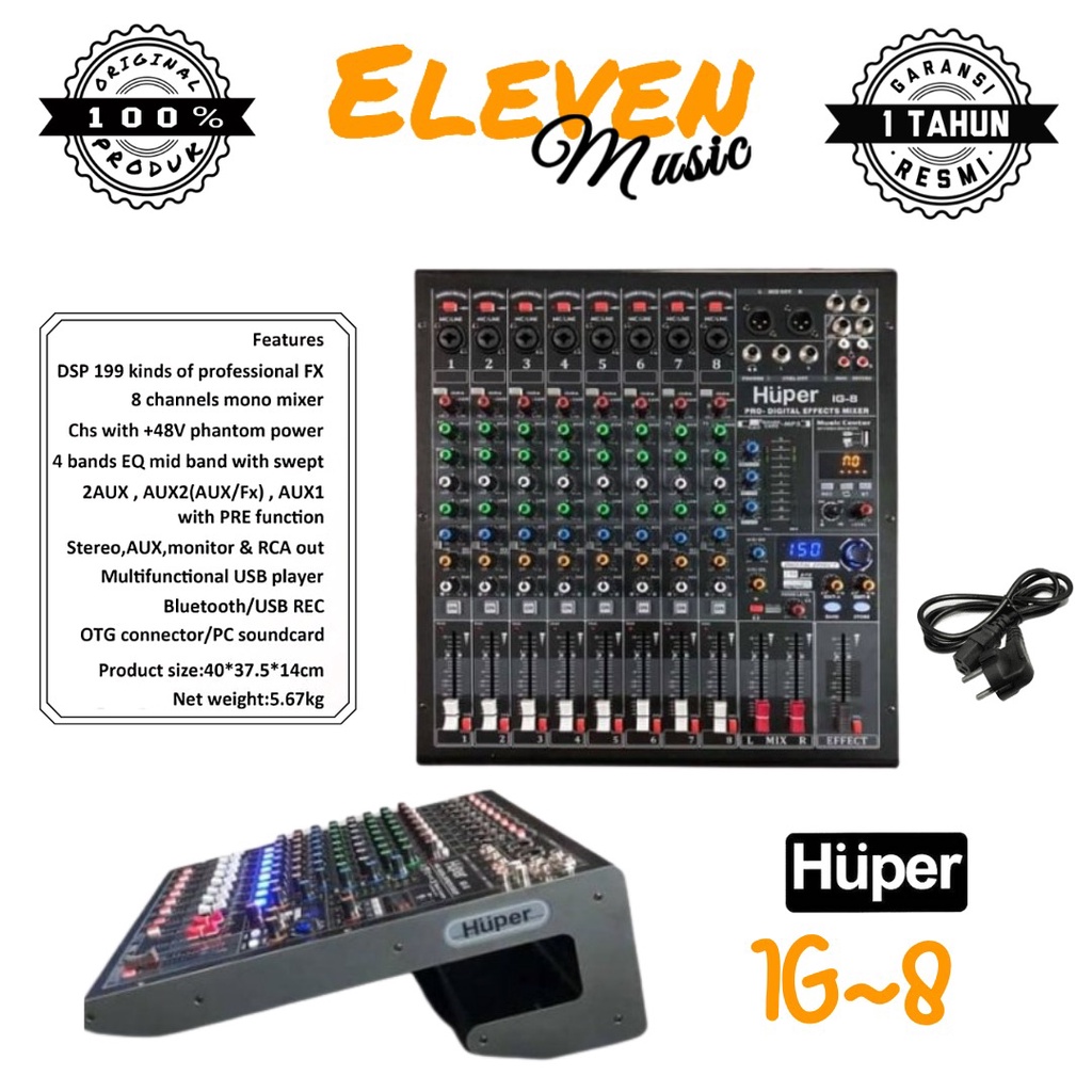 Jual Huper IG8 8-Channel Mixer Audio Bluetooth Original | Shopee Indonesia