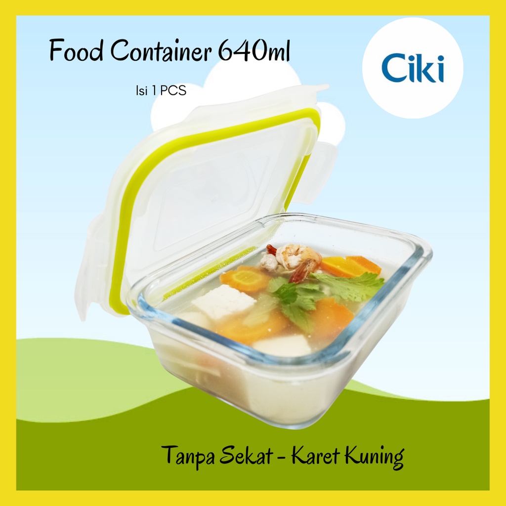 Jual CIKI Kotak Makan Kaca Bayi 640ml Food Container MPASI 1 Pcs TANPA ...