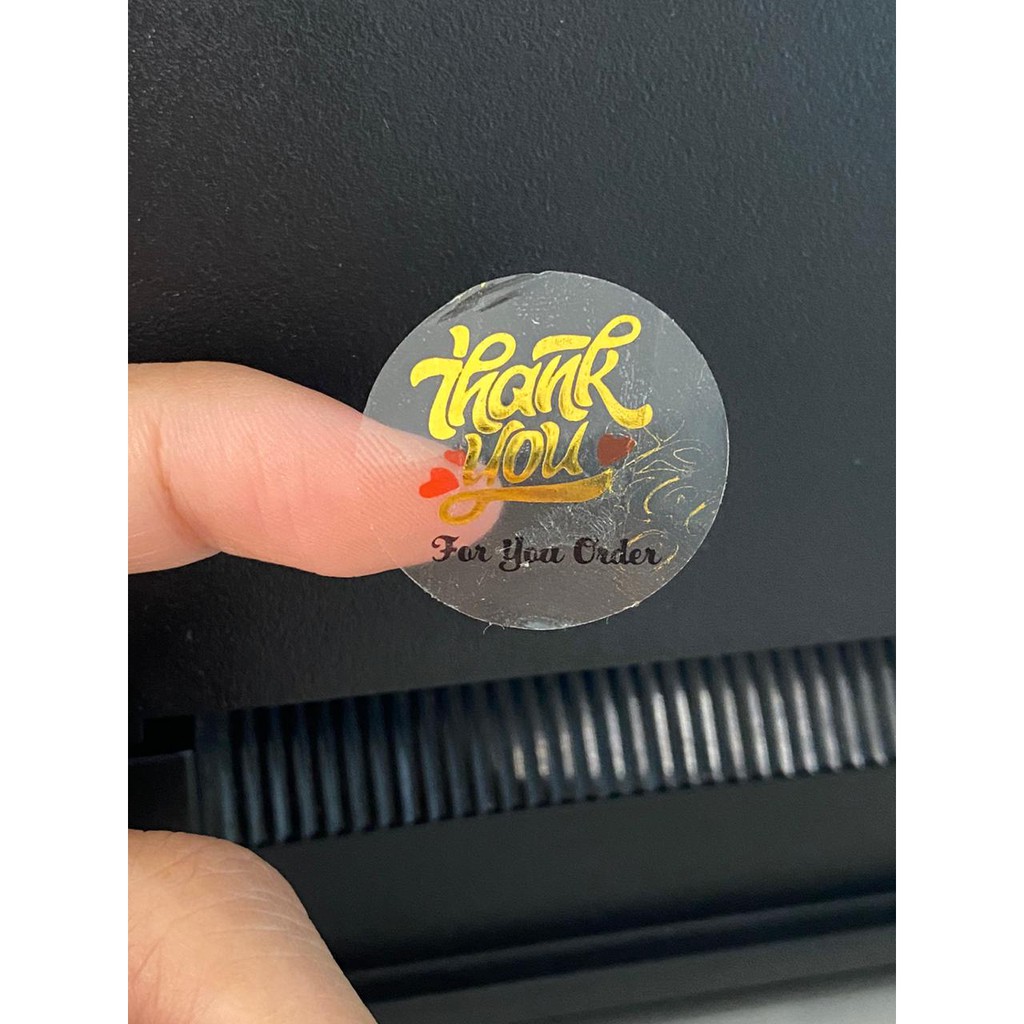 Jual Stiker Label Sticker Transparant Bening Gold Thank You Love Merah ...