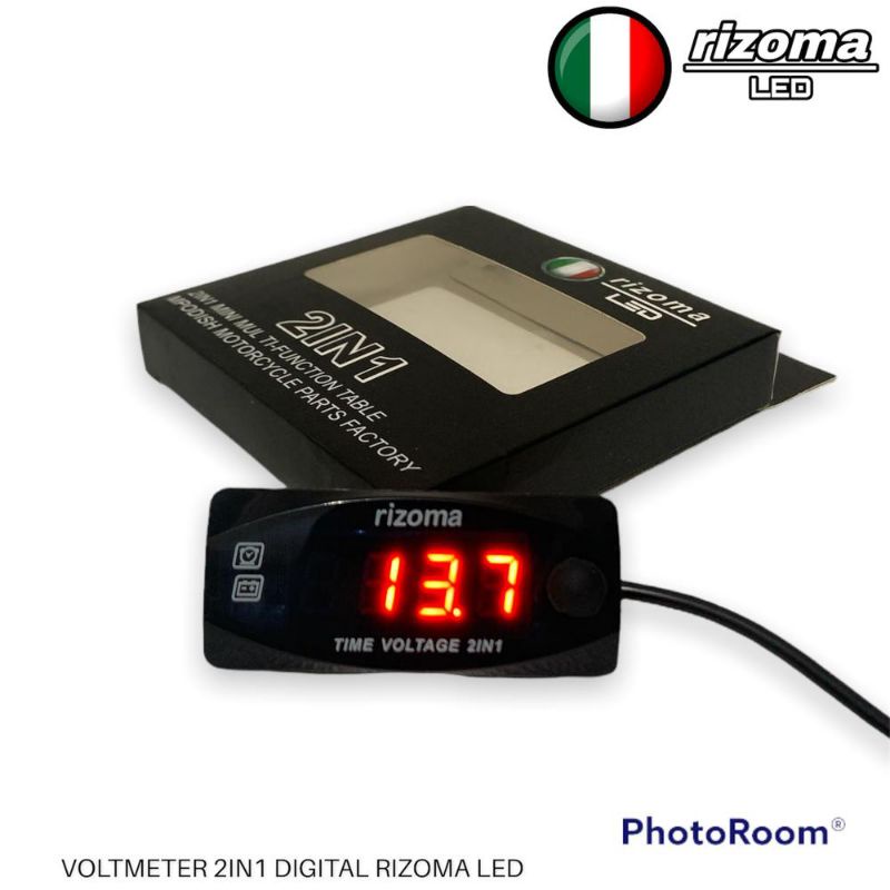Jual Rizoma Led Racing - Voltmeter Aki Rizoma Racing Volt Meter Digital Dan Jam Waterproof 2in1 ...