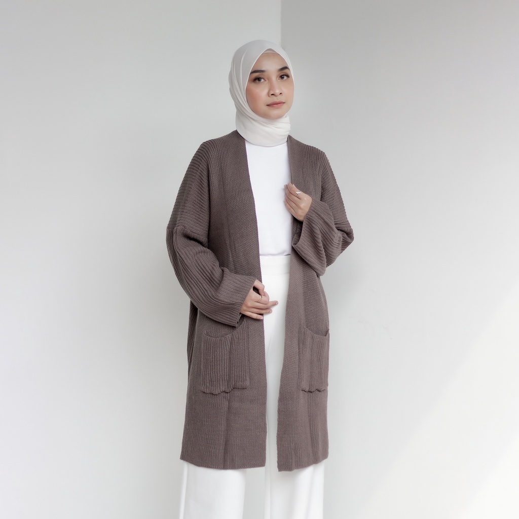 Jual Ahlami- Hana Cardy Long Outer Long Cardy Rajut Premium Cardigan Rajut Outer Rajut | Shopee ...
