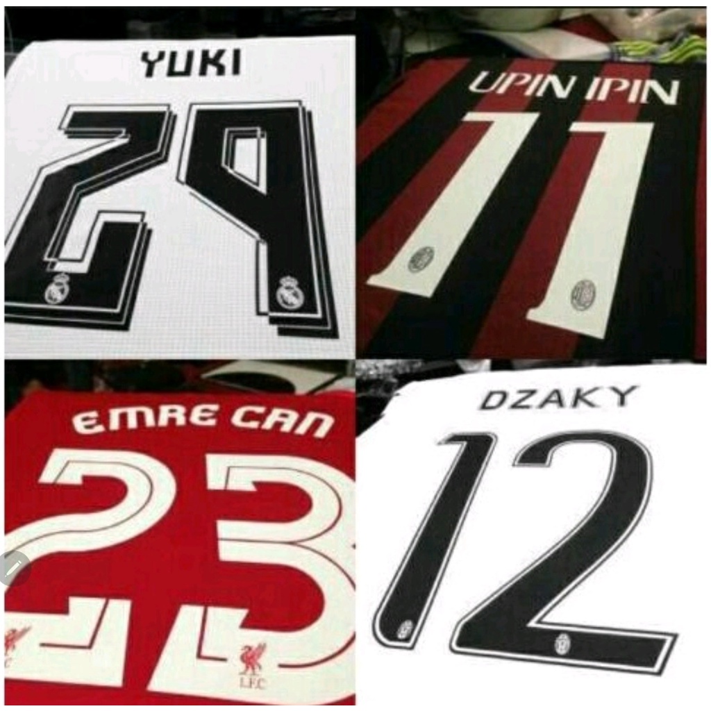 Jual FONT CUTTING NAME SET JERSEY | Shopee Indonesia