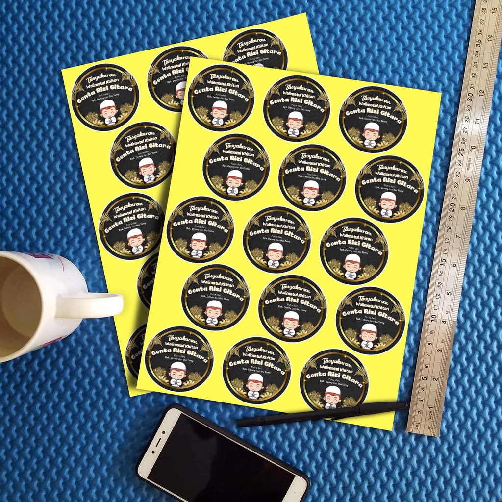 Jual STIKER LABEL KHITANAN ANAK STICKER TUMPENG MINI SOUVENIR KARTUN ...