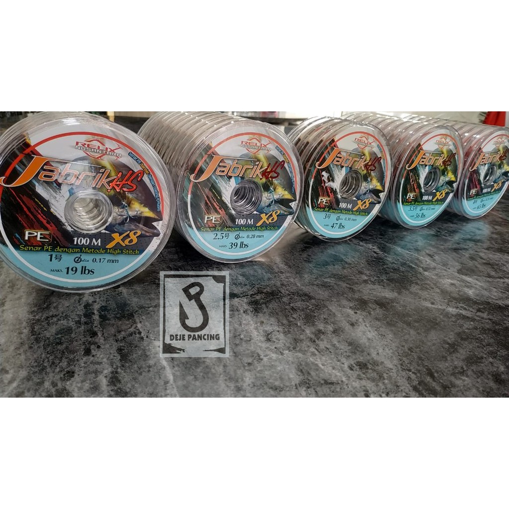 Jual Senar PE Relix Nusantara Jabrik X8 HS 100M Pe 0.8 Pe 1 Pe 1,5 Pe 2 ...