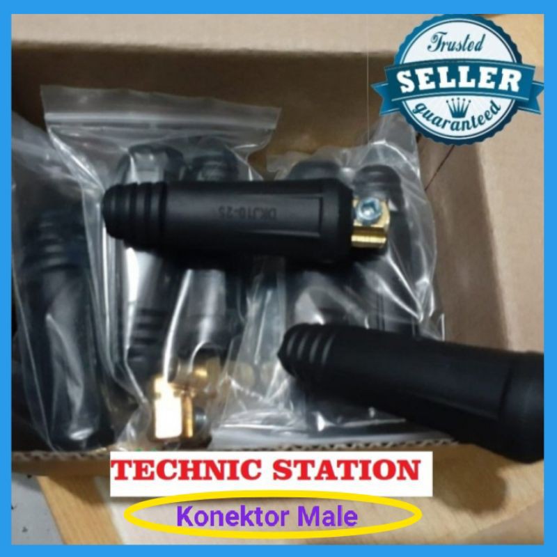 Jual Konektor Male kabel mesin las listrik 10-25mm connector plug ...