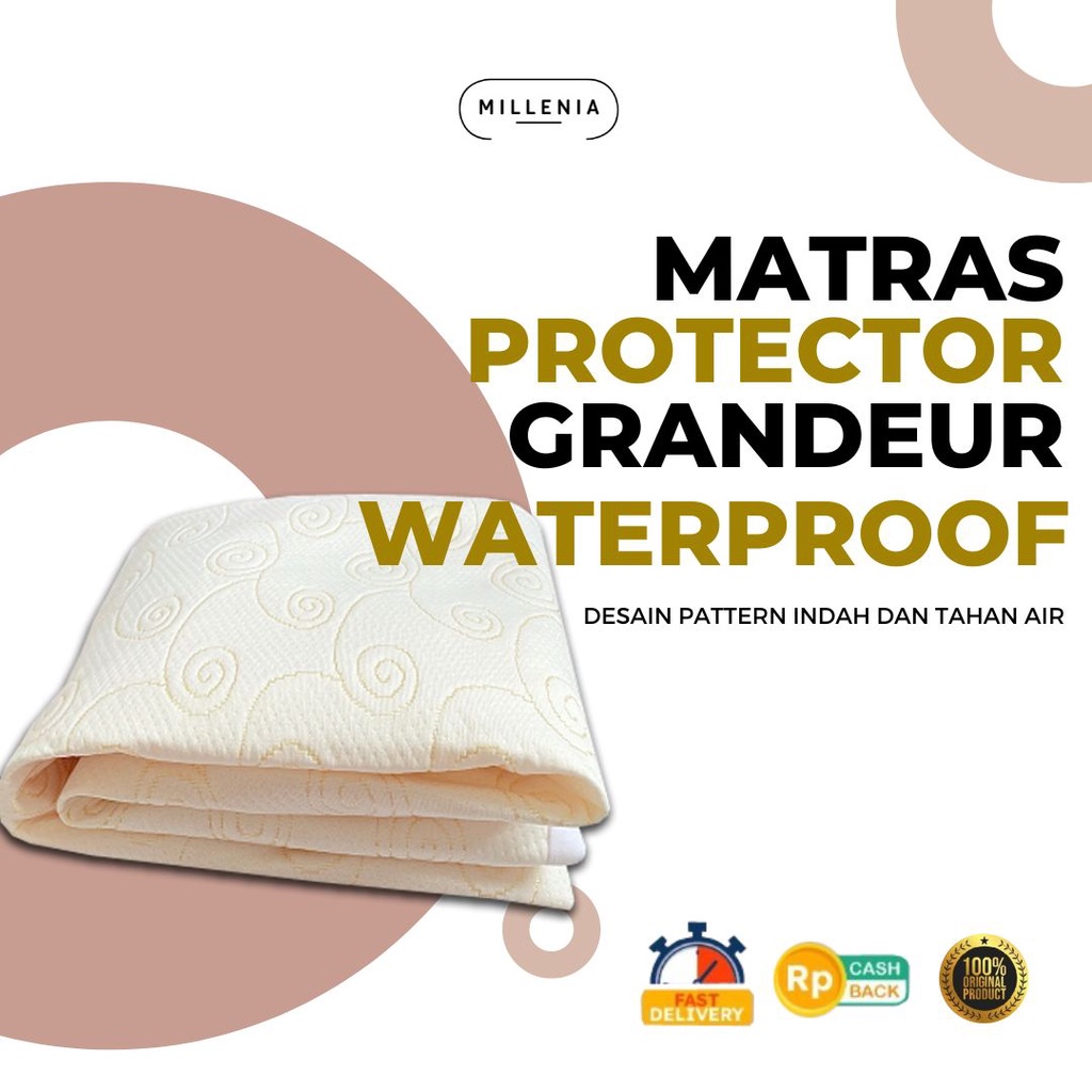 Jual Millenia Matras Protector Waterproof Grandeur Fluffy & Luxury ...