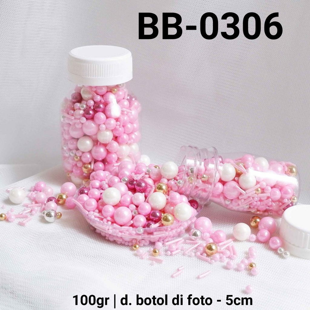 Jual BB-0306 Sprinkles sprinkle springkel 100gr mutiara pink putih emas ...