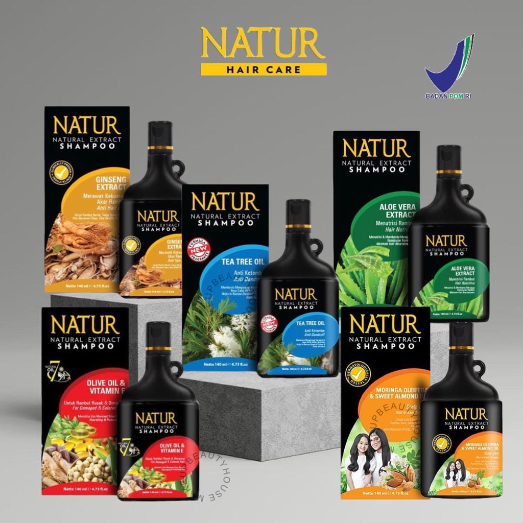 Jual BEAUTY NATUR Natural Extract Shampoo Ginseng | Aloe Vera | Tea Tree Oil | Olive Oil ...