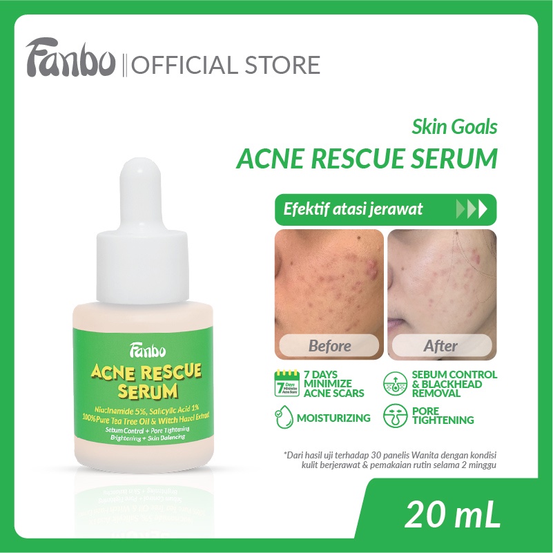 Jual (DISC 40%!) - Fanbo Skin Goals Acne Rescue Serum - Niacinamide 5% - Salicylic Acid 1% - 100 ...