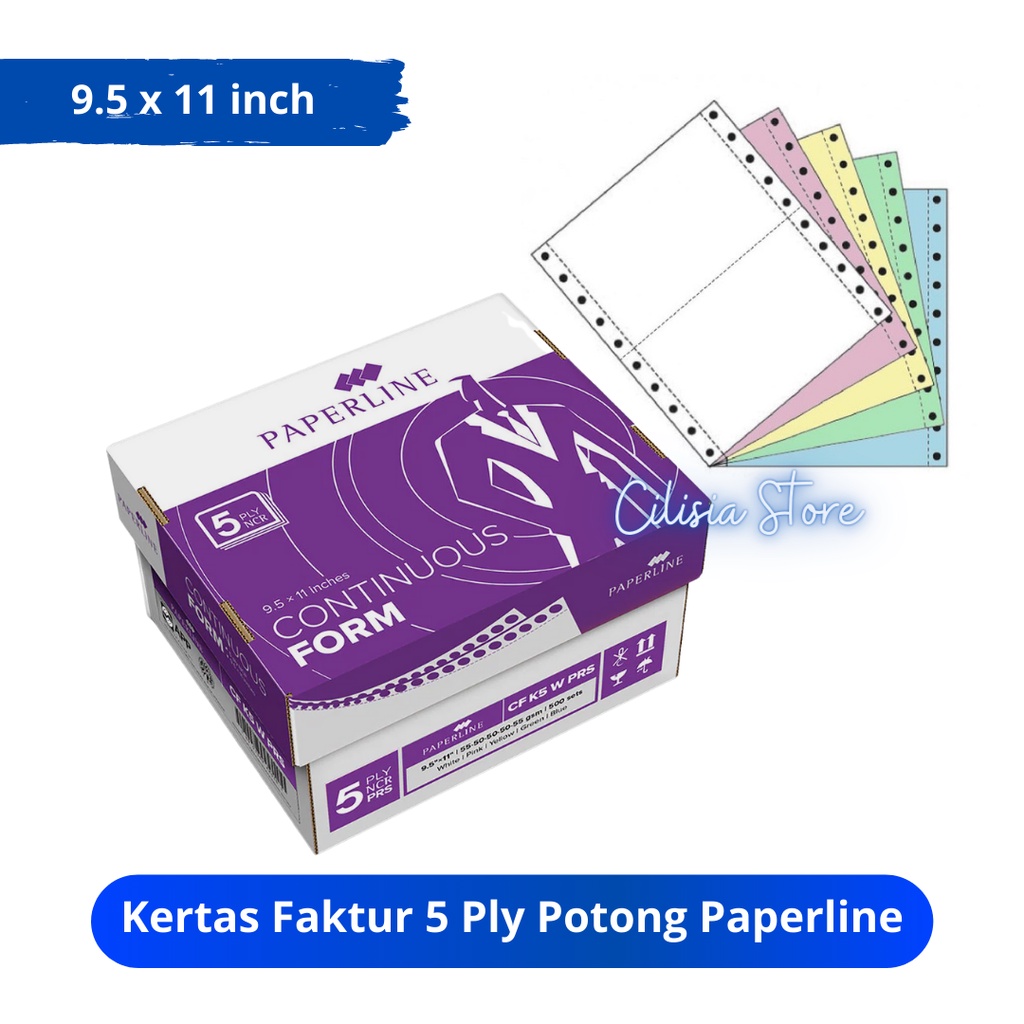 Jual Kertas Faktur 5 Ply Potong Continous Form Paperline 9.5 x 11 inch ...