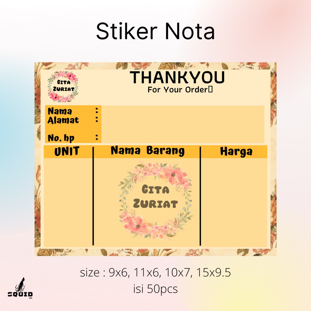 Jual STIKER ALAMAT & NOTA 2IN1 CUSTOM DESIGN / CHROMO / STIKER ...