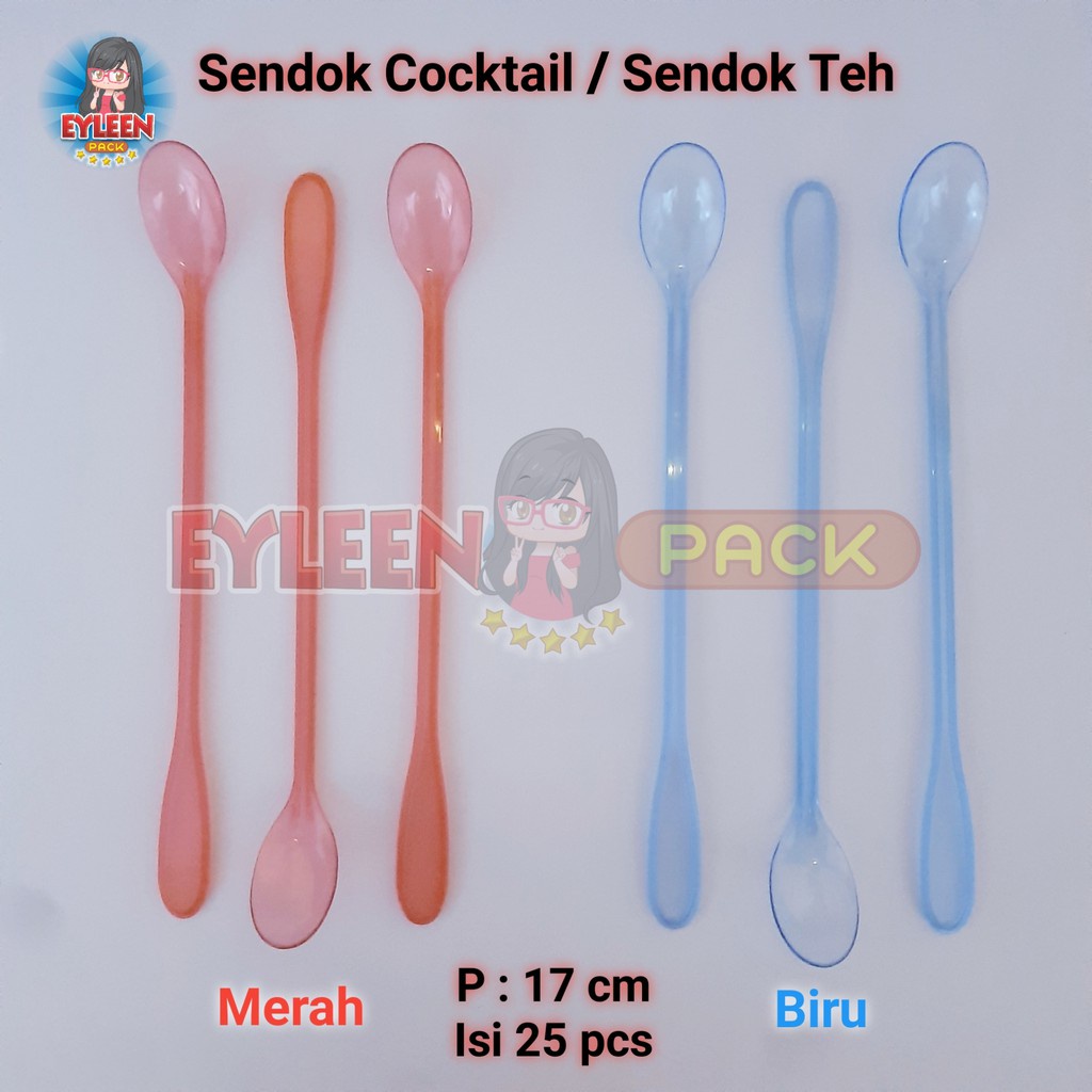 Jual Sendok Plastik Teh | Sendok Jus | Sendok Cocktail Panjang isi 25 ...