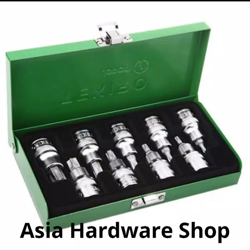 Jual Star Bit Sock Socket Set TEKIRO Mata Sock L Bintang Set 1/2" Isi 9 Pcs | Shopee Indonesia