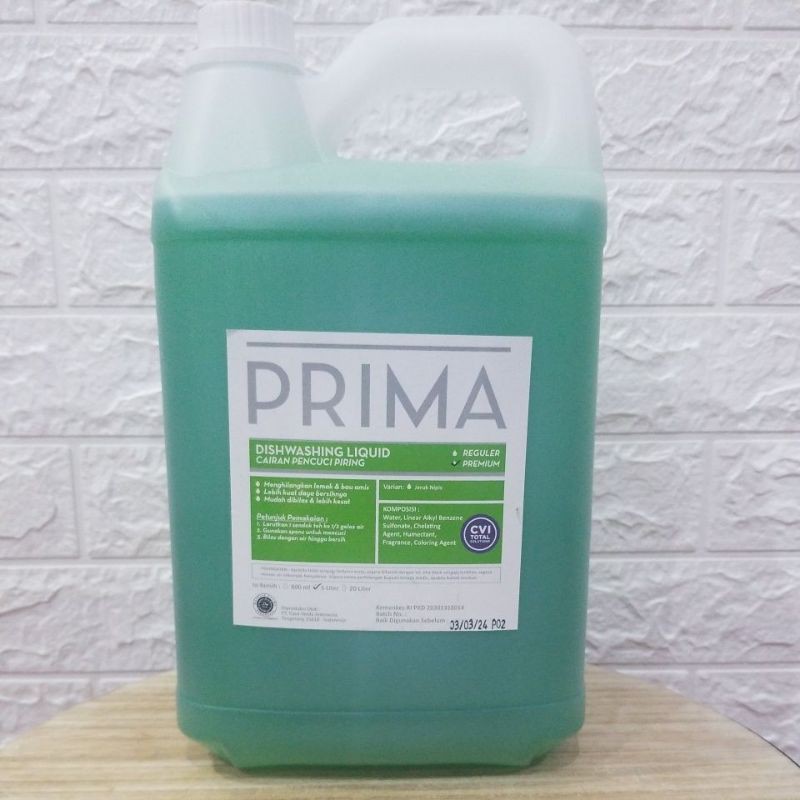 Jual Prima Dishwashing Liquid Premium Lime 5 Ltr (Jerigen) | Shopee ...