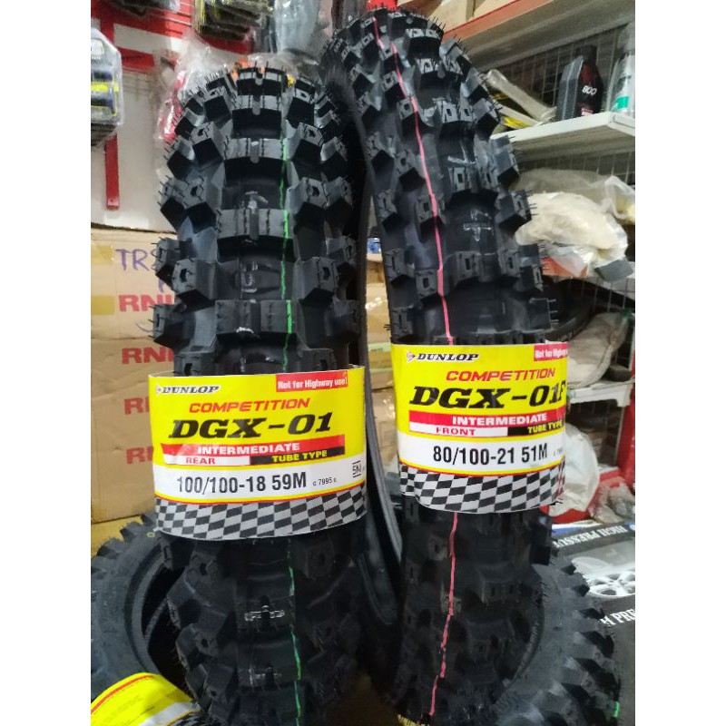 Jual Ban Dunlop DGX ukuran 100/100-18 dan 80/100-21 | Shopee Indonesia