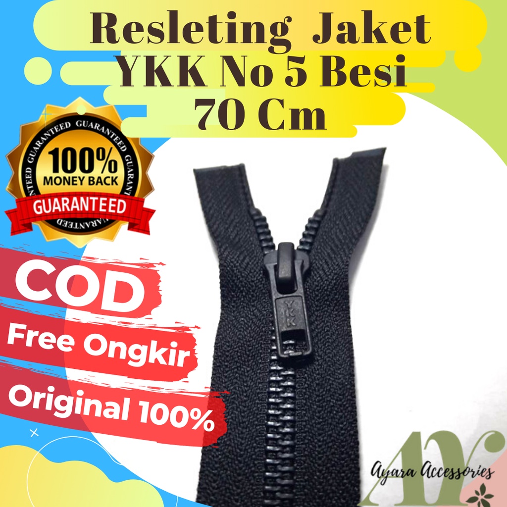 Jual RESLETING SLETING ZIPPER JAKET YKK BESI WARNA ARANG 70 CM TERBAIK | Shopee Indonesia