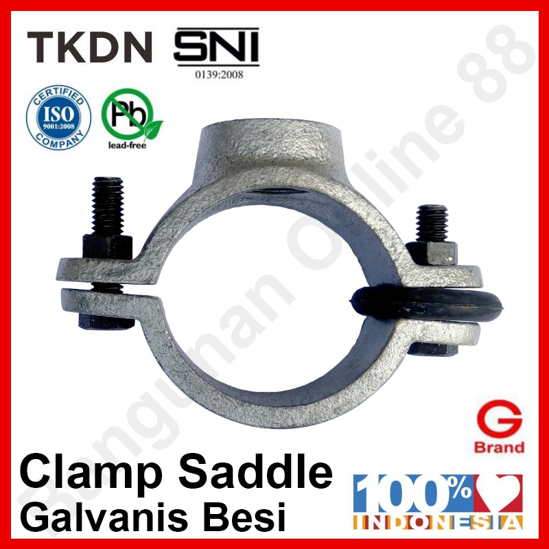 Jual Klem Sadel Besi Galvanis 1 ½ X ½ inch G Brand Clamp Saddle ...