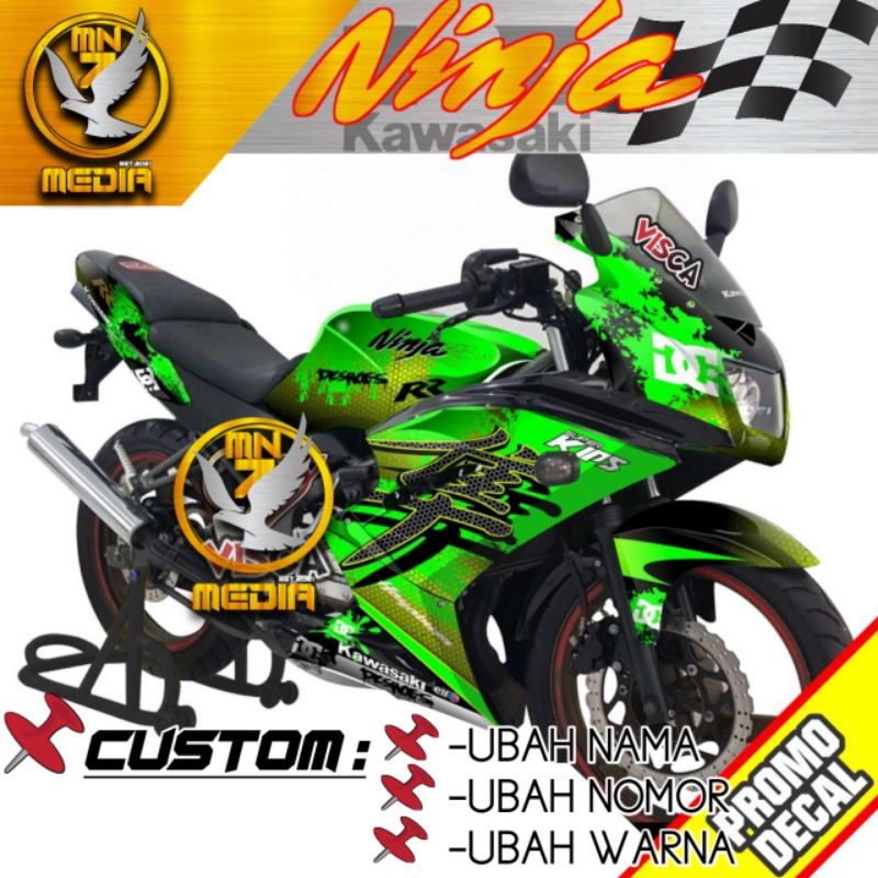 Jual DECAL STICKER KAWASAKI NINJA RR NEW FULL BODY FULL CUSTOM | Shopee ...