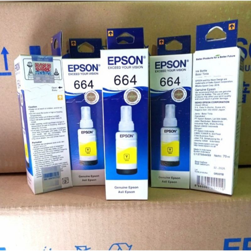 Jual epson 664 tinta original series printer Epson L100, Epson L110, Epson L120, Epson L200 ...