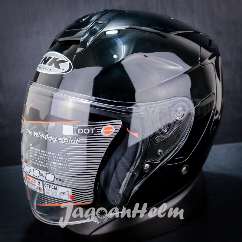Jual INK HELM DYNAMIC SOLID| BLACK GLOSSY| SINGEL VISOR | Shopee Indonesia