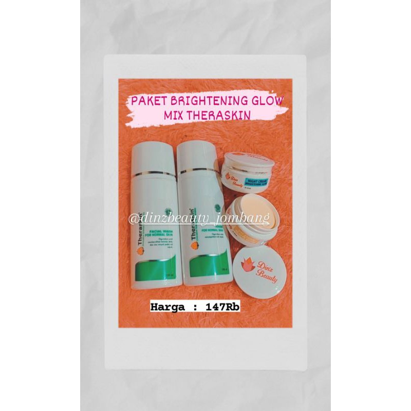 Jual PAKET BEAUTY GLOW DIN'Z BEAUTY MIX THERASKIN (FREE PAPER BAG ...