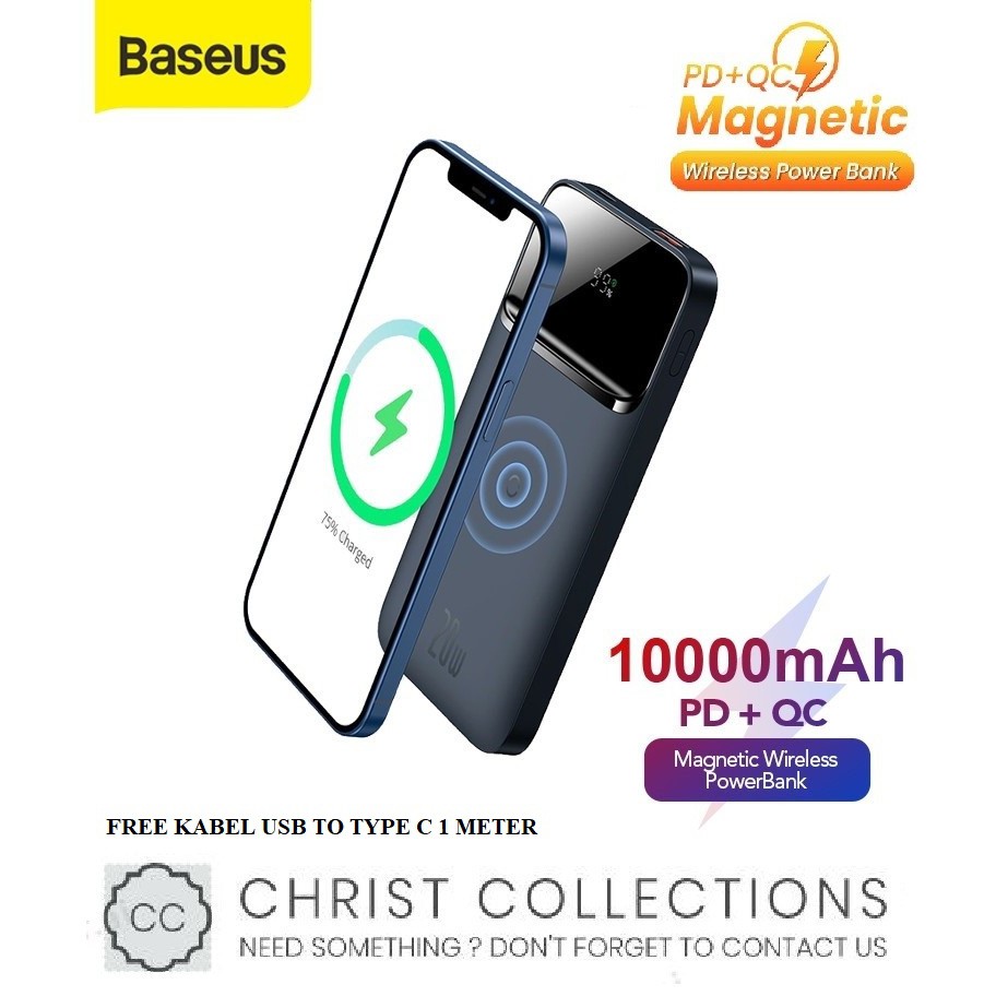 Jual BASEUS POWERBANK WIRELESS MAGNETIC MAGSAFE FAST CHARGE 20W ...