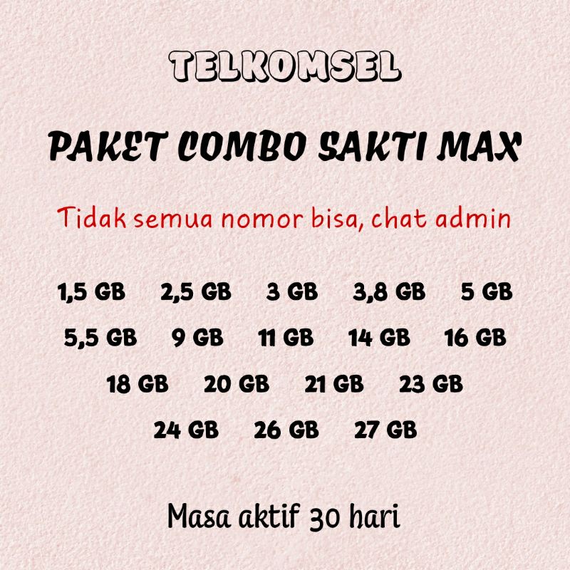 Jual PAKET DATA INTERNET TELKOMSEL SIMPATI AS LOOP COMBO SAKTI MAX 4 GB ...