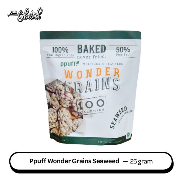 Jual Ppuff Multigrain Crackers Wonder Grains Seaweed 25gr - No MSG ...