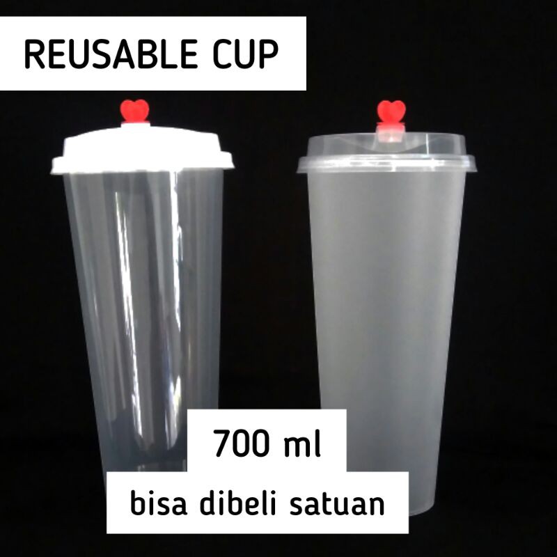 Jual REUSABLE CUP 700ml POLOS SATUAN - PP CUP INJECTION | Shopee Indonesia