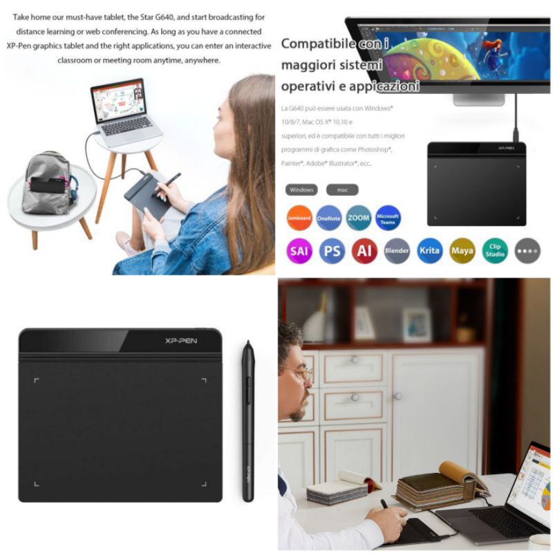 Jual XP-Pen Star G640 Sketch Graphics Digital Drawing Tablet w/ Passive ...