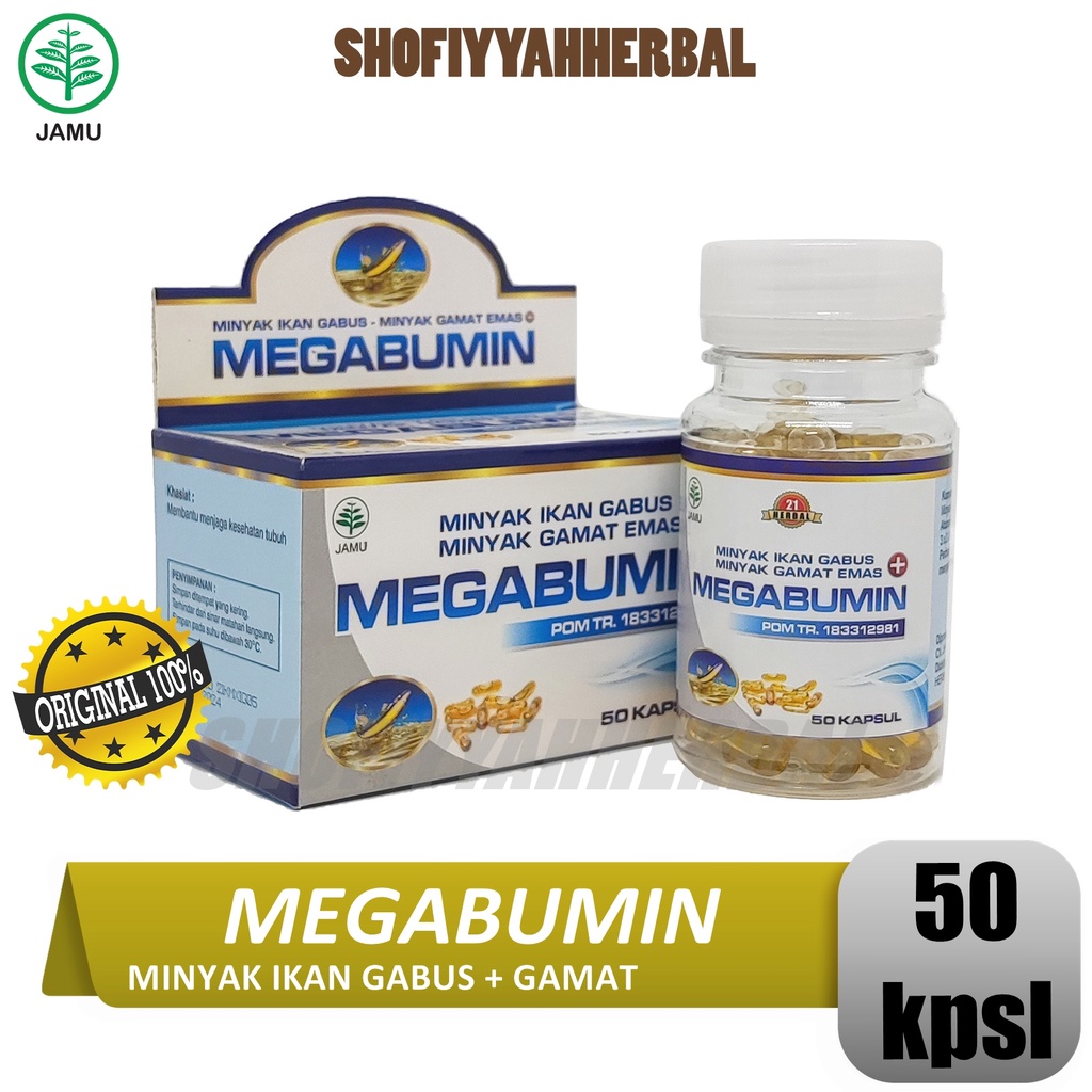 Jual MEGABUMIN kapsul minyak ikan gabus dan gamat emas 50 kpsl | Shopee ...
