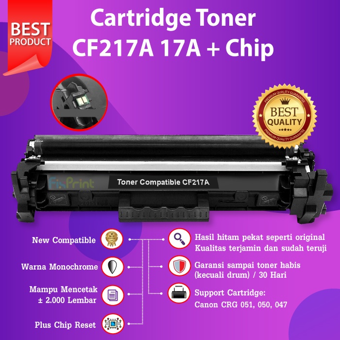 Jual Cartridge Toner HP HP 17A CF217A Compatible Canon 047 Printer ...