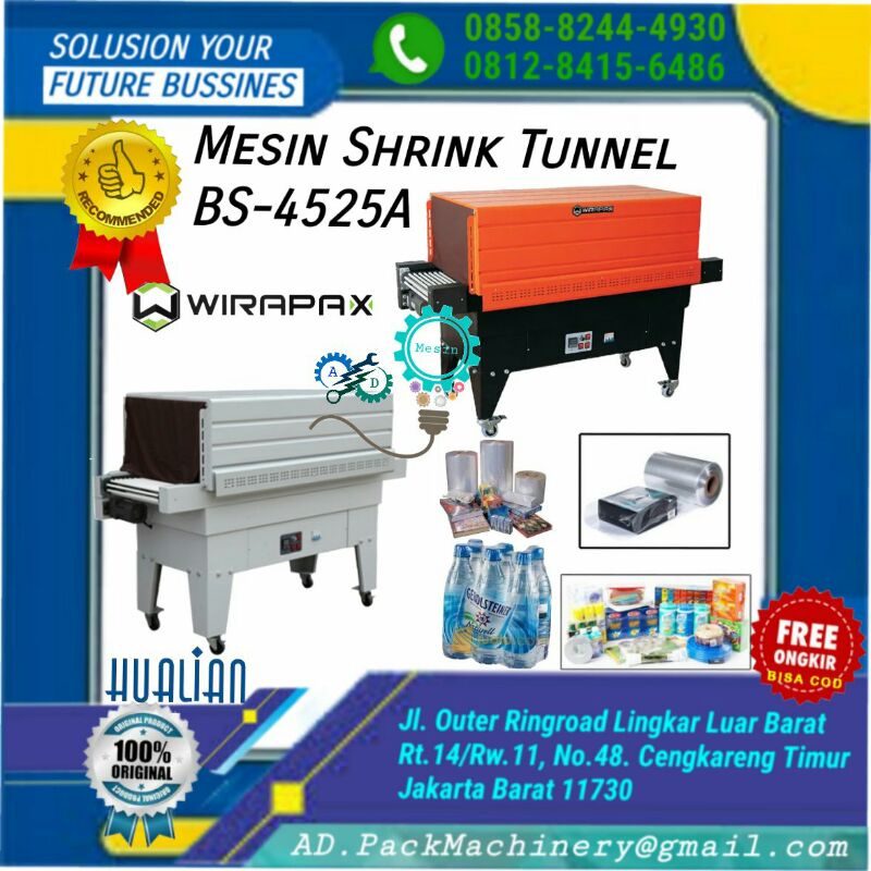 Jual Mesin Shrink Turnel BS-4525/Mesin Penyusut kemasan plastik ...
