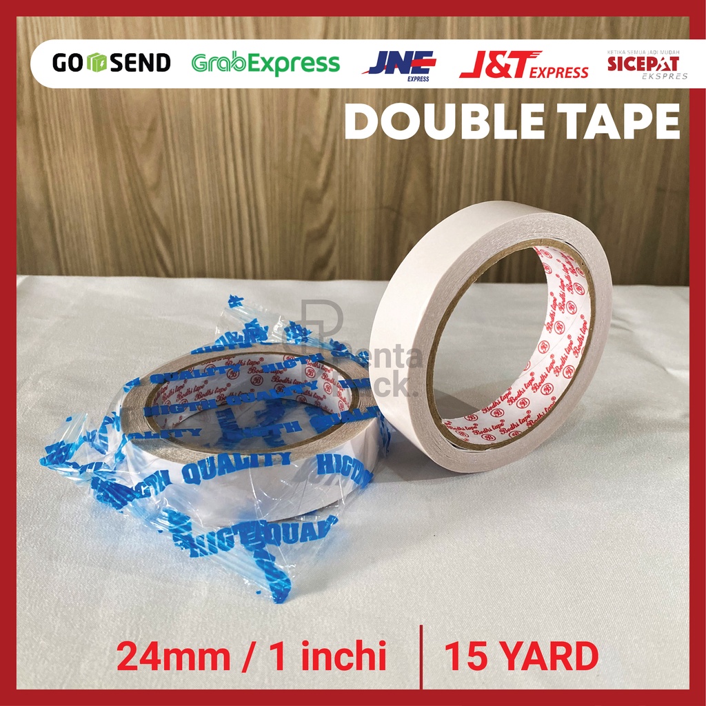 Jual Double Tape / Dobel Tip (24 mm / 1 inchi X 15 yard) BODHI | Shopee Indonesia