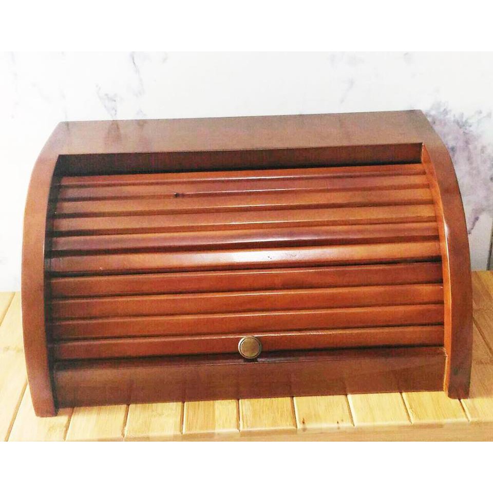 Jual tempat roti dari kayu dengan 2 pilihan warna tutup tidak full k ...
