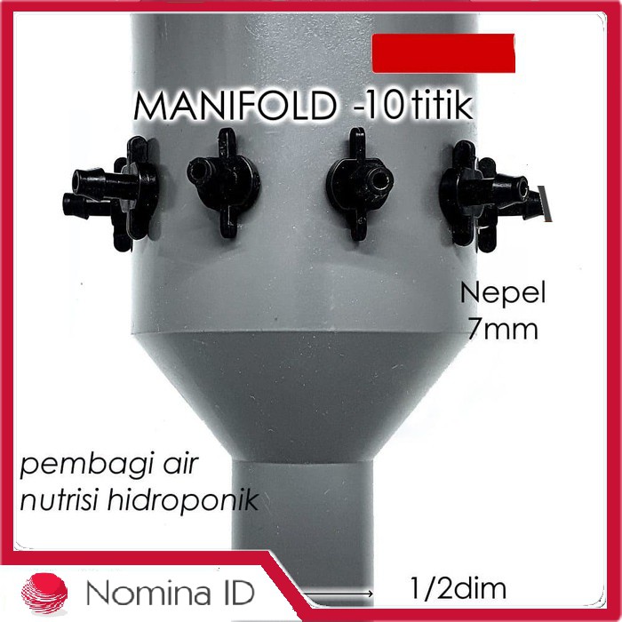 Jual C491 Manifold Hidroponik Output 10 Nepel 7mm Neple Pembagi Air Fertigasi | Shopee Indonesia