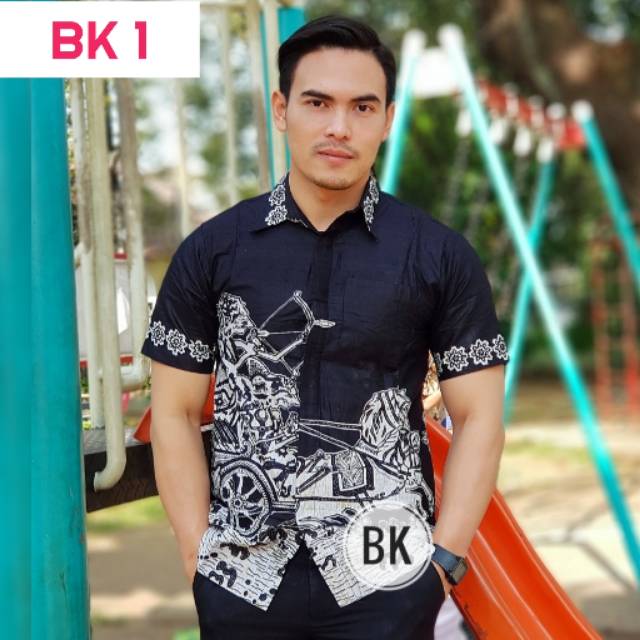 Jual BATIK PRIA LENGAN PENDEK HEM HITAM MANIS BATIK DUONG BATIK NAKULA BATIK PEKALONGAN KEMEJA ...
