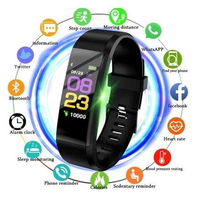 Jual Jam Tangan Id 115 Smart Band Fitnes Tracker Gelang Smart Watch ...