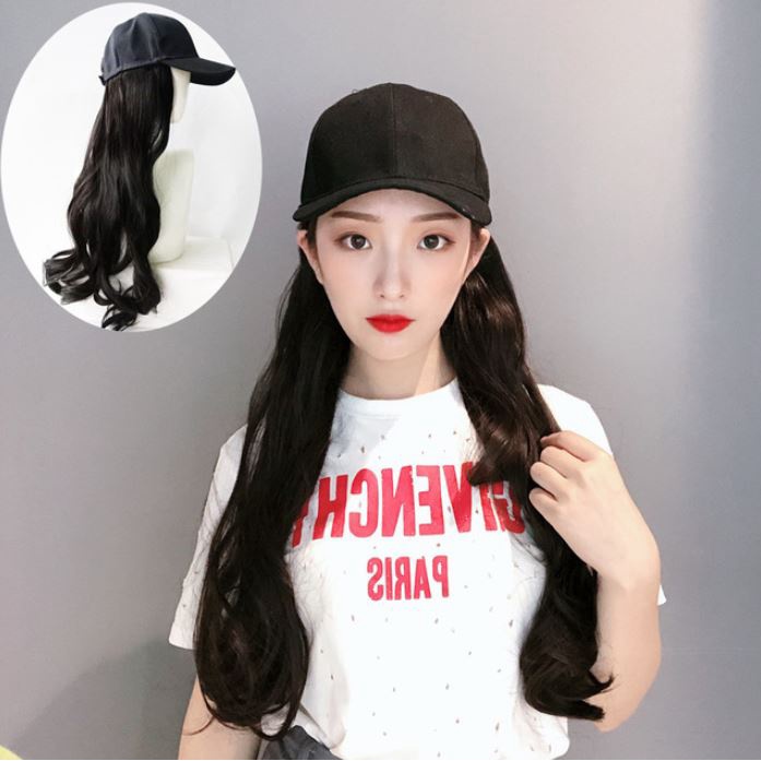 Jual Topi Wig Rambut Sintesis Wanita Panjang Bergelombang Women's Long ...