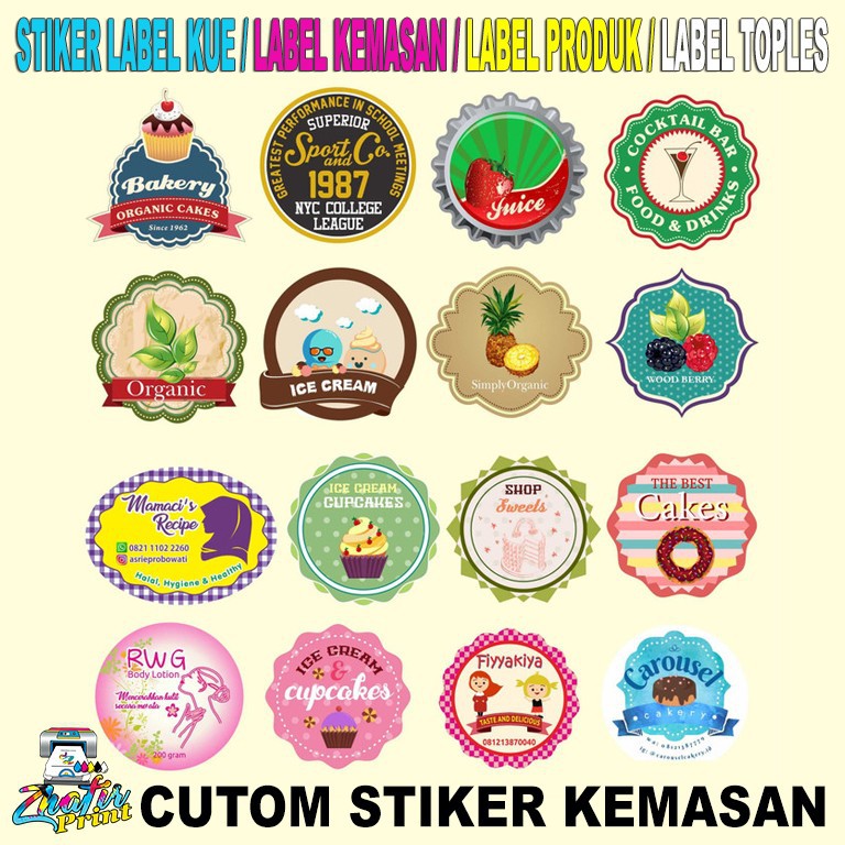 Jual Stiker Label/ Label Produk/ Label Makanan/ Minuman/ Snack Uk. 3x3 ...