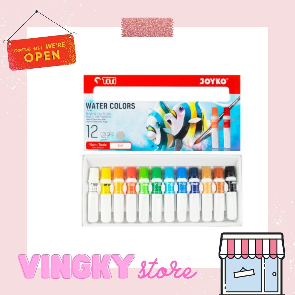 Jual Cat Air 12 Warna 6ml NON TOXIC Joyko | Shopee Indonesia