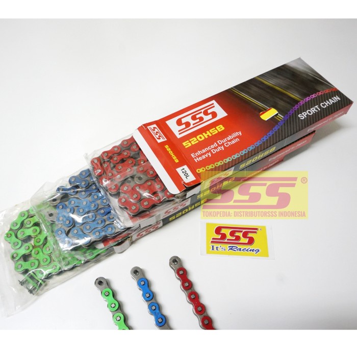Jual RANTAI SSS 520 HSB 120L MERAH BIRU HIJAU: CBR250RR R25 MT25 KLX250 ...