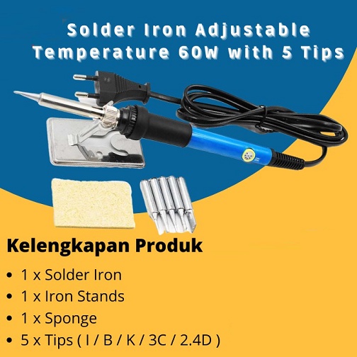 Jual Solder Setelan Suhu 60W Electric Soldering Iron Adjustable 220V 60 Watt Temperature Set ...