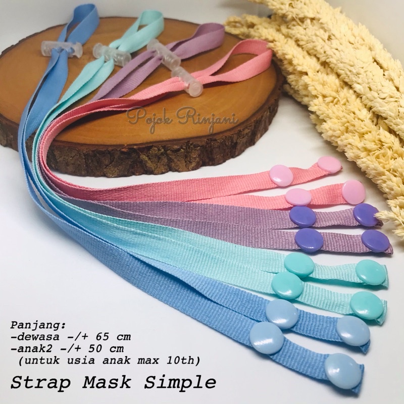 Jual strap masker simple tali masker kalung sederhana dengan snap ...