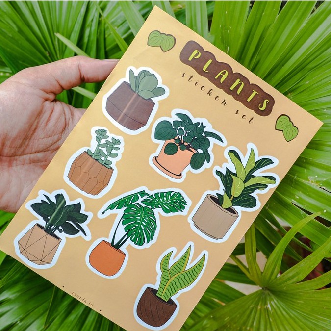 Jual Plants Sticker Set | Stiker Tumbuhan Aesthetic untuk Jurnal ...
