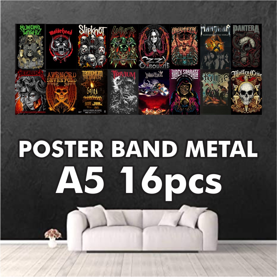 Jual Poster Metal A5 16pcs Poster Band Poster Metal Aesthetic Poster ...