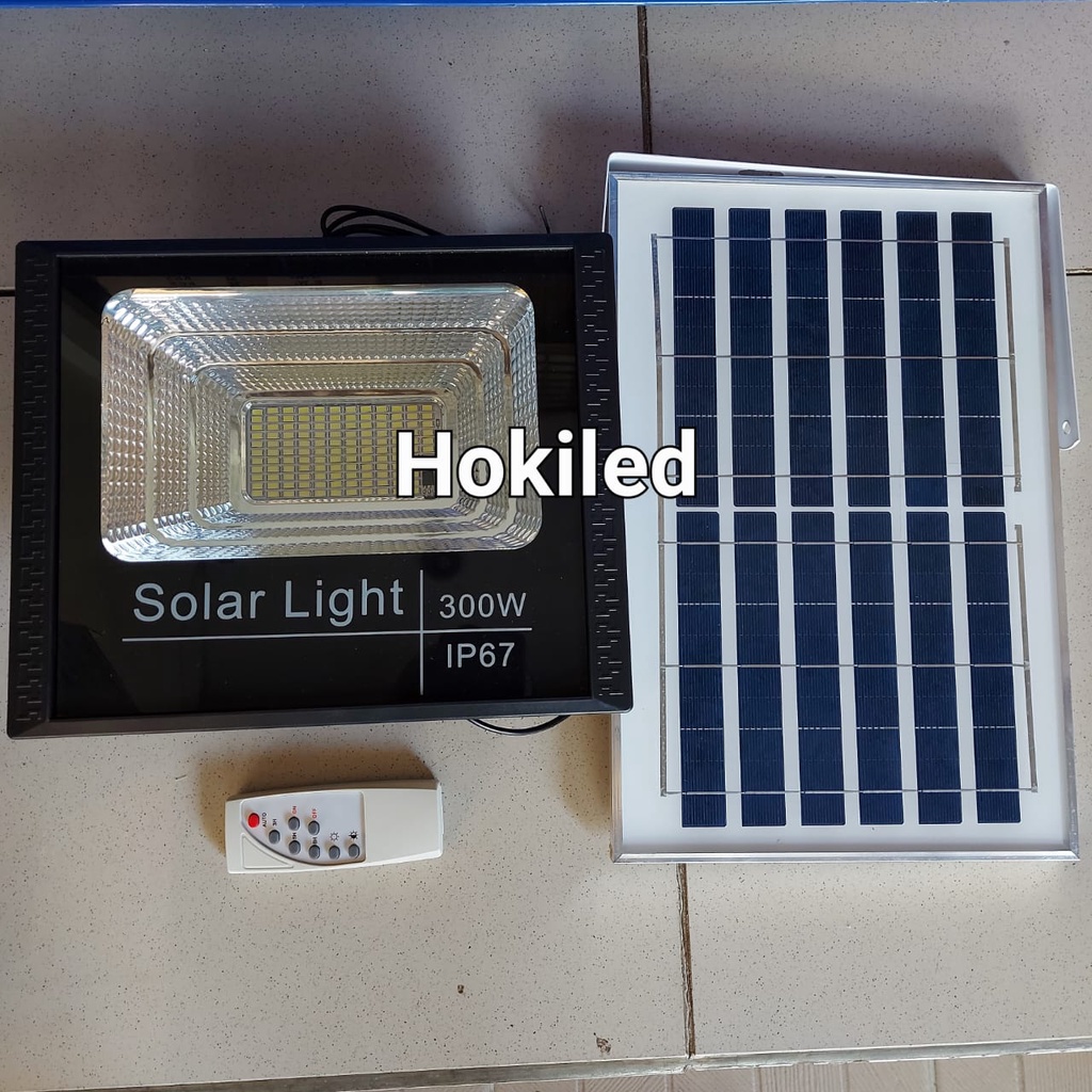 Jual Lampu Sorot Solar Cell Tenaga Surya 300 watt Lampu Tembak 300w Panel | Shopee Indonesia