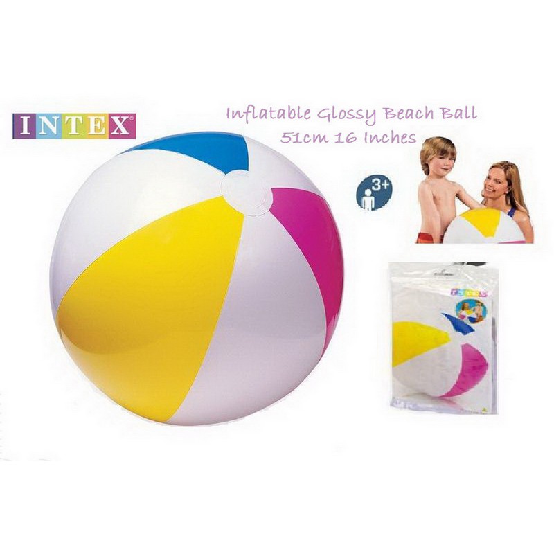 Jual Bola Renang Main 51cm 20" Inflatable Glossy Panel Beach Ball ...