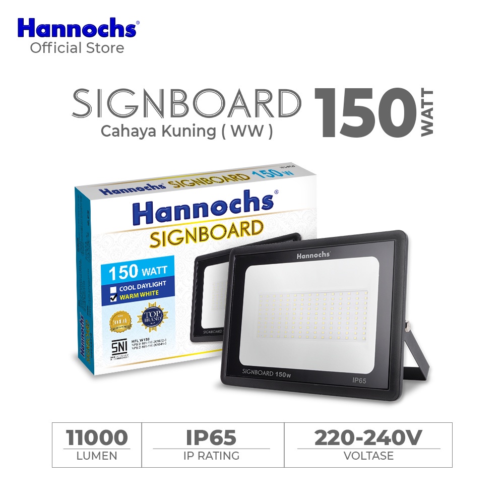 Jual Hannochs Lampu Sorot LED Flood Light Signboard 150W Cahaya Kuning ...